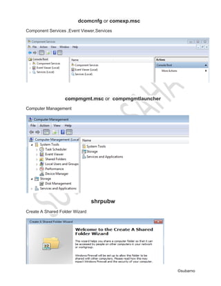 Windows Common run commands | PDF