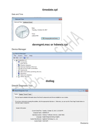 Windows Common run commands | PDF