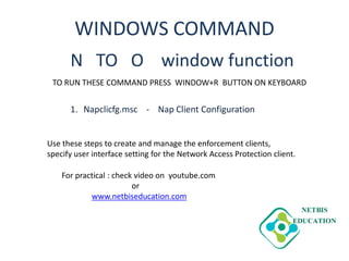 Windows command n to o | PPTX