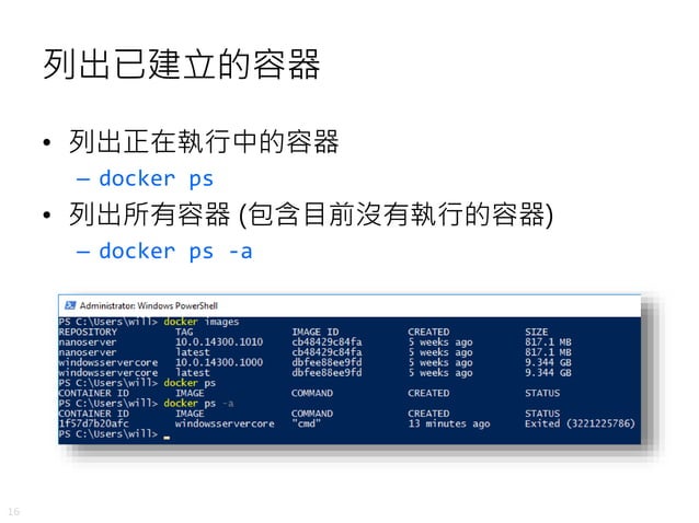 快速上手 Windows Containers 容器技術 (Docker Taipei) | PPTX | Computing | Technology & Computing