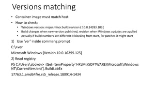 Windows containers troubleshooting | PPT