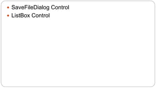 Windows controls in c | PPT
