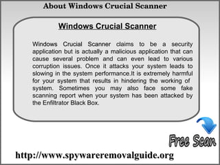 Remove Windows Crucial Scanner -Automatic Removal Tool | PPT