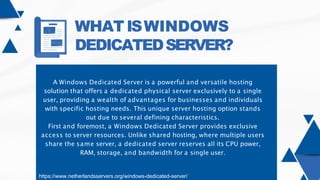 Maximize Performance with Windows Dedicated Server Hosting | PPT