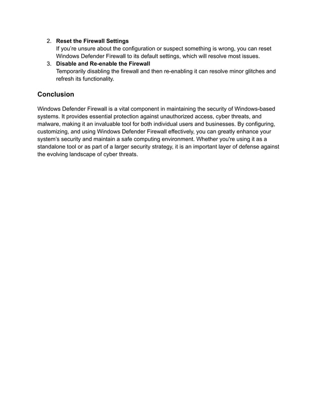 Windows Defender Firewall Essential Protection for Your PC | PDF