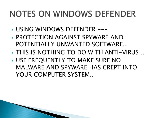 Windows defender use | PPTX