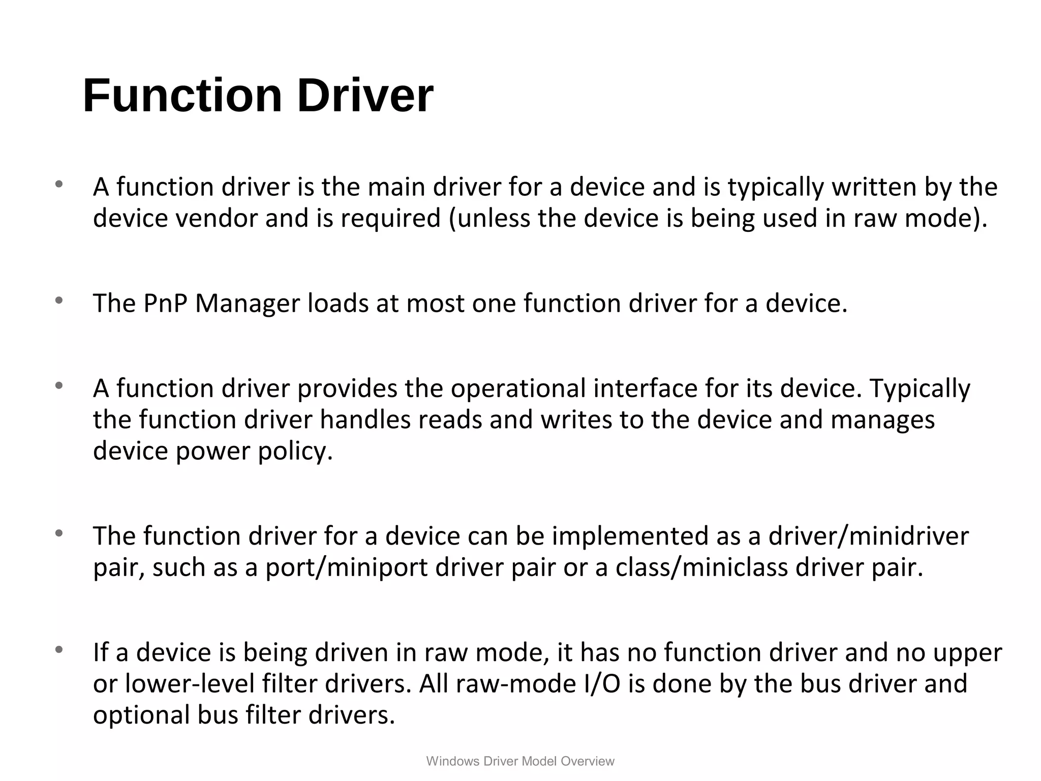 WDM - Windows Driver Model overview | PPT