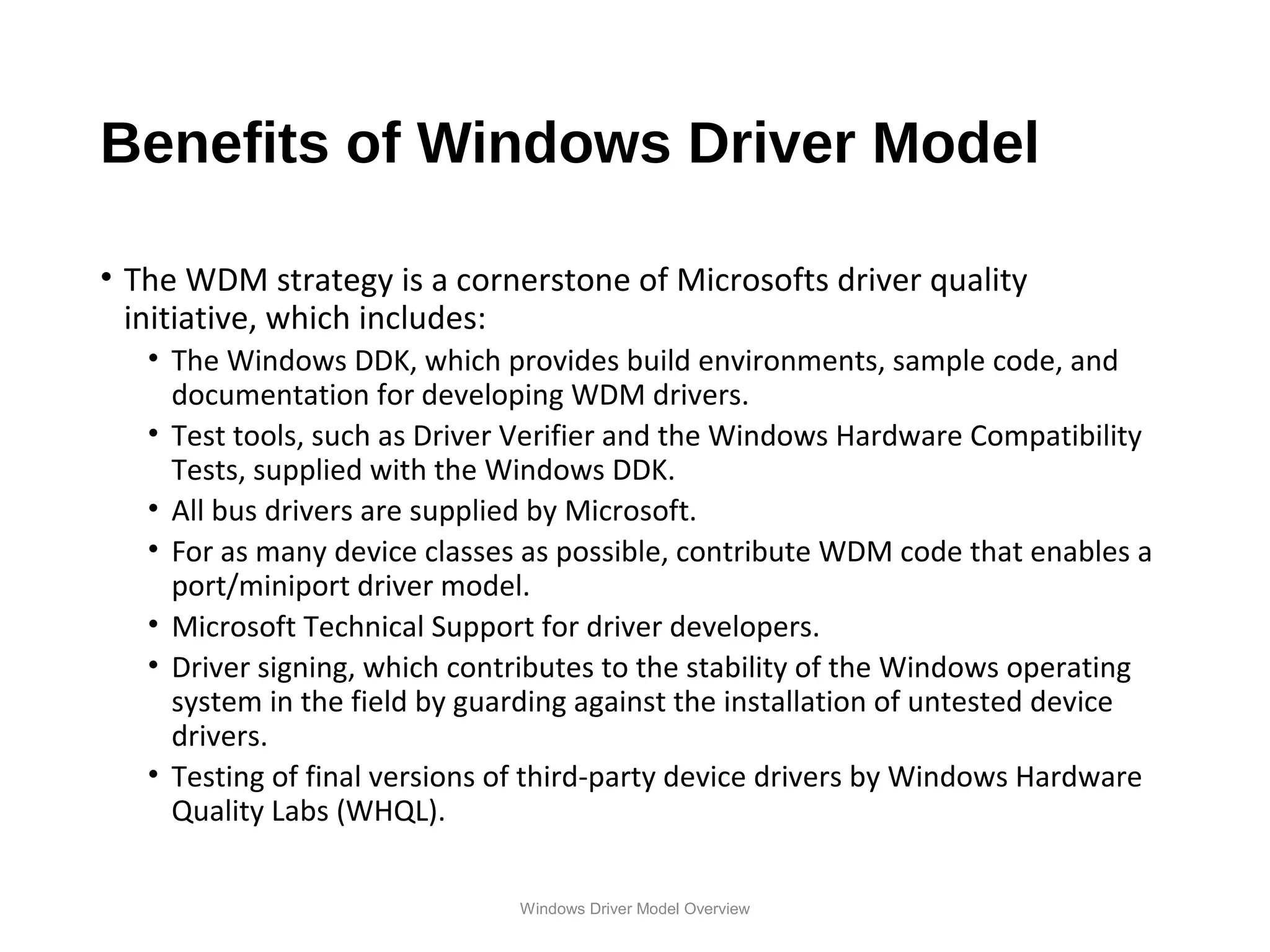 WDM - Windows Driver Model overview | PPT
