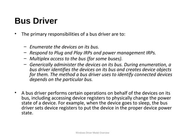 WDM - Windows Driver Model overview | PPT