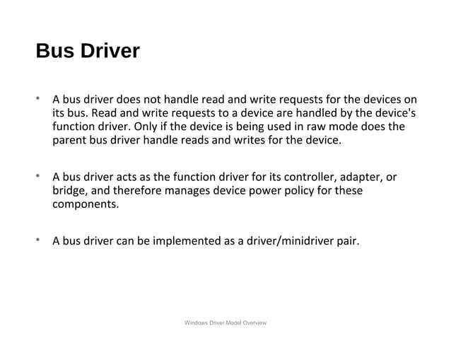 WDM - Windows Driver Model overview | PPT