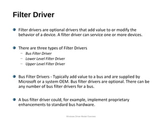 WDM - Windows Driver Model overview | PPT