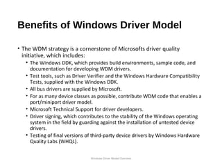 WDM - Windows Driver Model overview | PPT