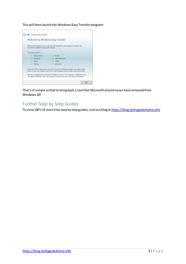 Windows Easy Transfer for Windows 10 | PDF