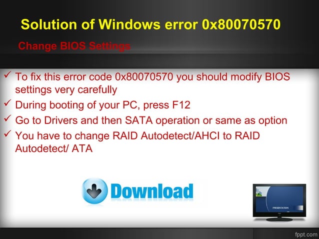 Windows error 0x80070570 | PPT | Computing | Technology & Computing
