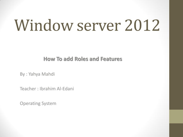 How To Add Roles & Features | PDF