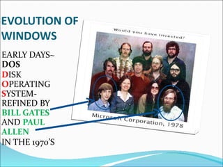 Windows evolution | PPT | Operating Systems | Computer Software and ...