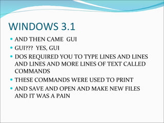 Windows evolution | PPT | Operating Systems | Computer Software and ...