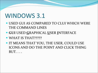 Windows evolution | PPT | Operating Systems | Computer Software and ...