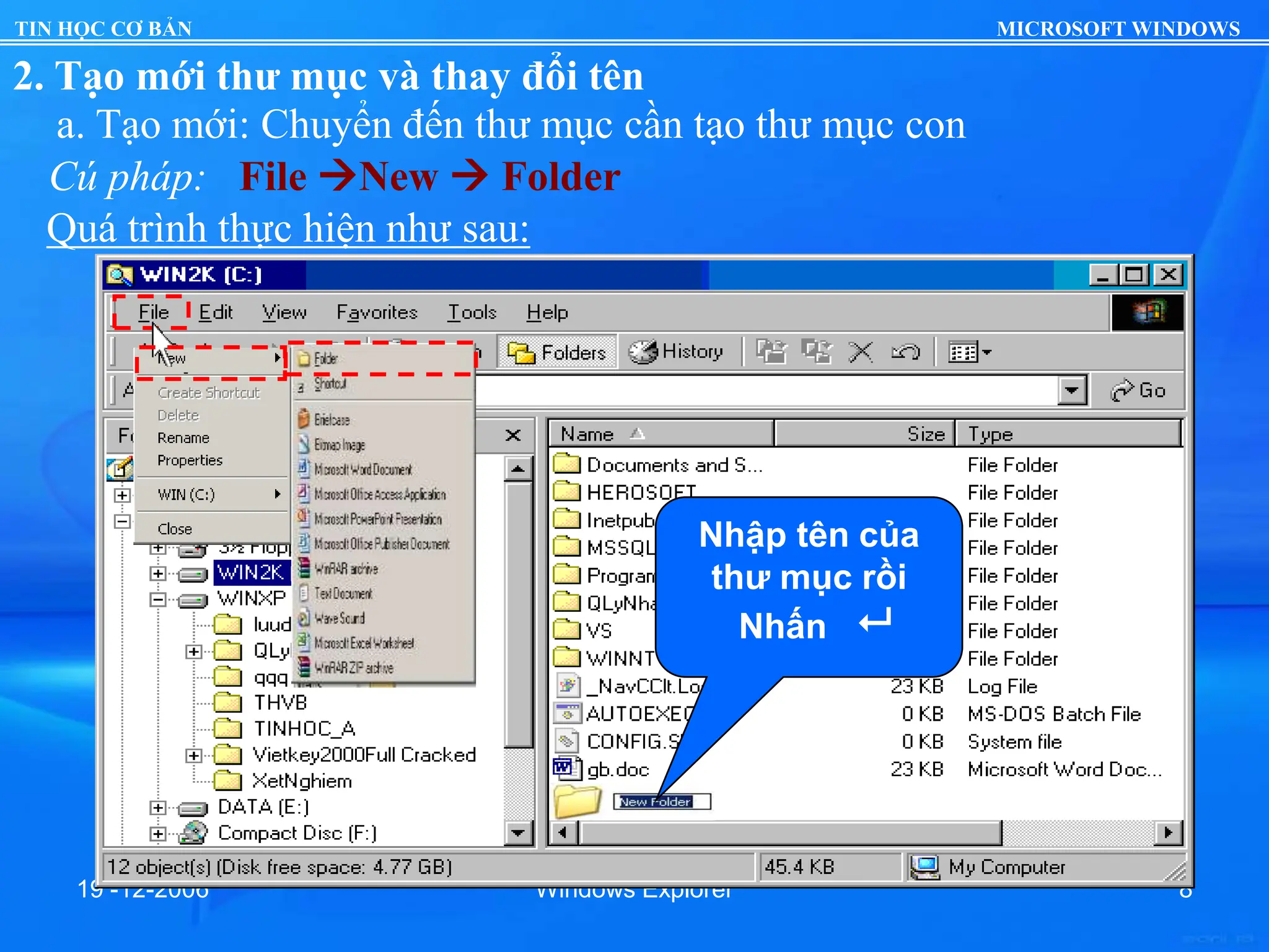 Slide bài giảng hướng dẫn về Windows Explorer.ppt