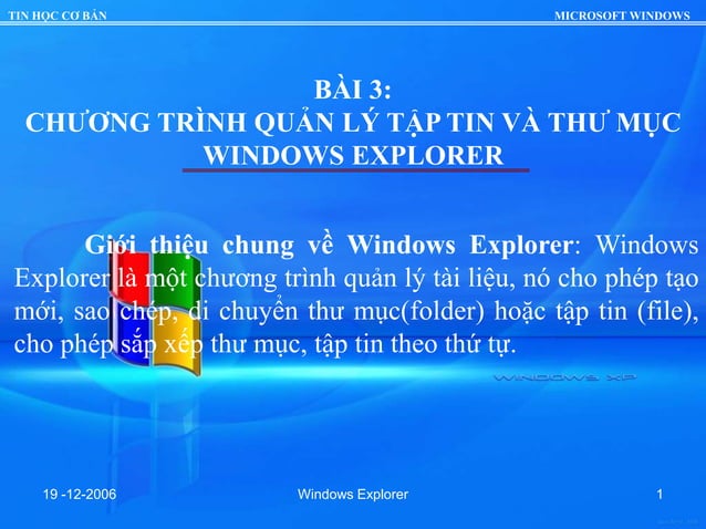 Slide bài giảng hướng dẫn về Windows Explorer.ppt