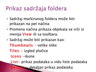 Windows explorer rad sa folderima | PPT
