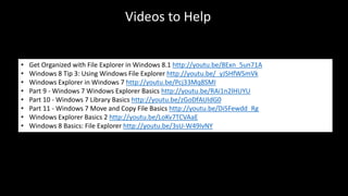 Windows File Explorer/Windows Explorer - The Basics | PPTX