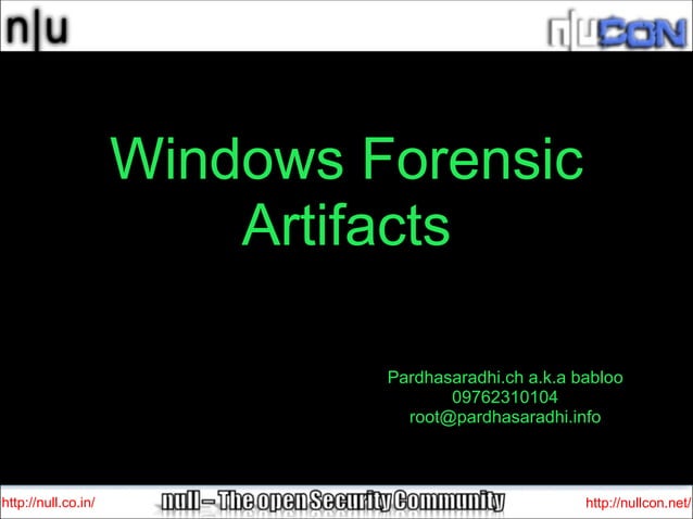 Windows forensic artifacts | PPT