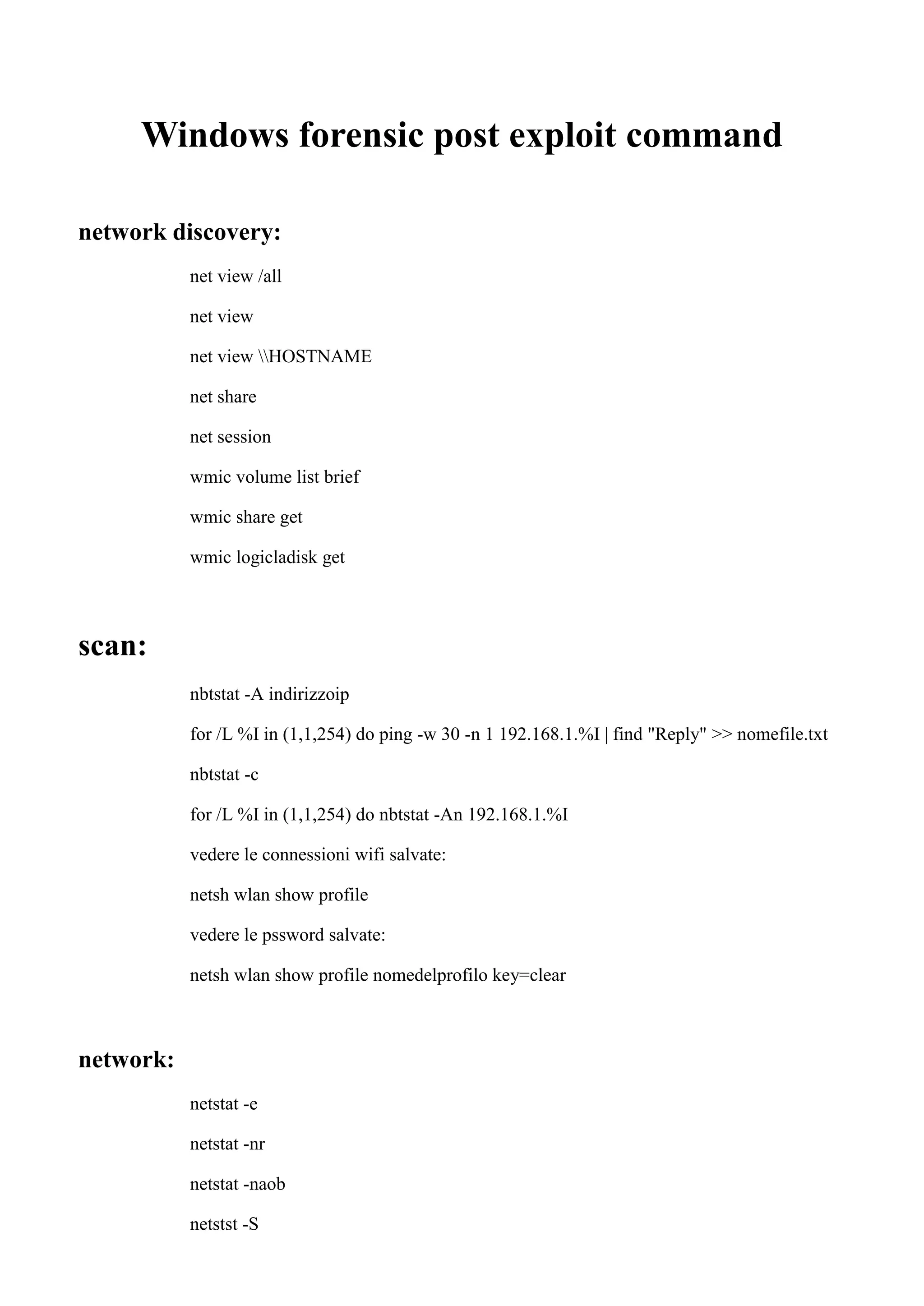 Windows Forensic Commandos ejecutables par la obtención de datos | PDF