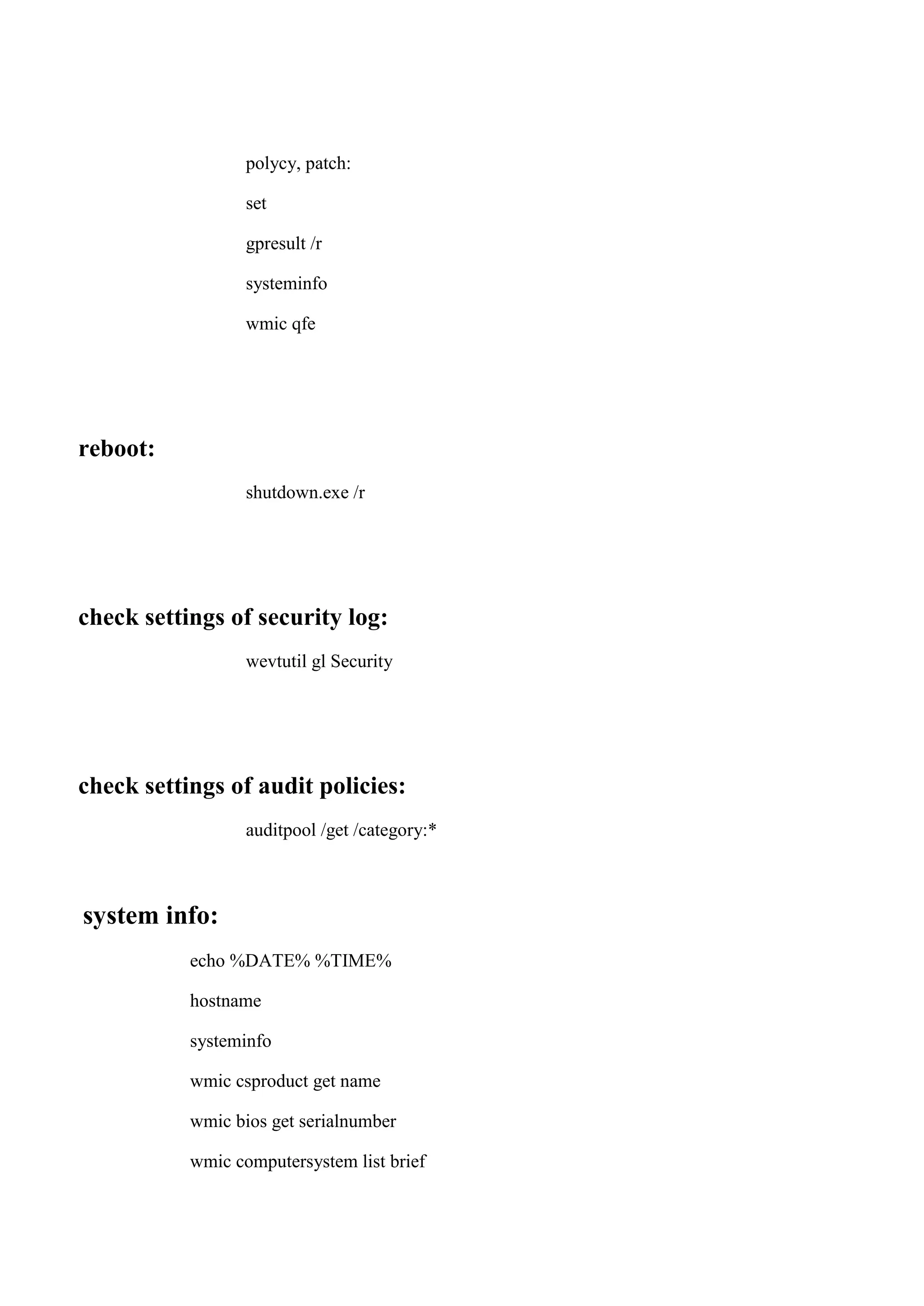 Windows Forensic Commandos ejecutables par la obtención de datos | PDF