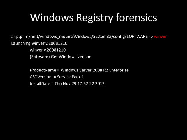 MNSEC 2018 - Windows forensics | PPT