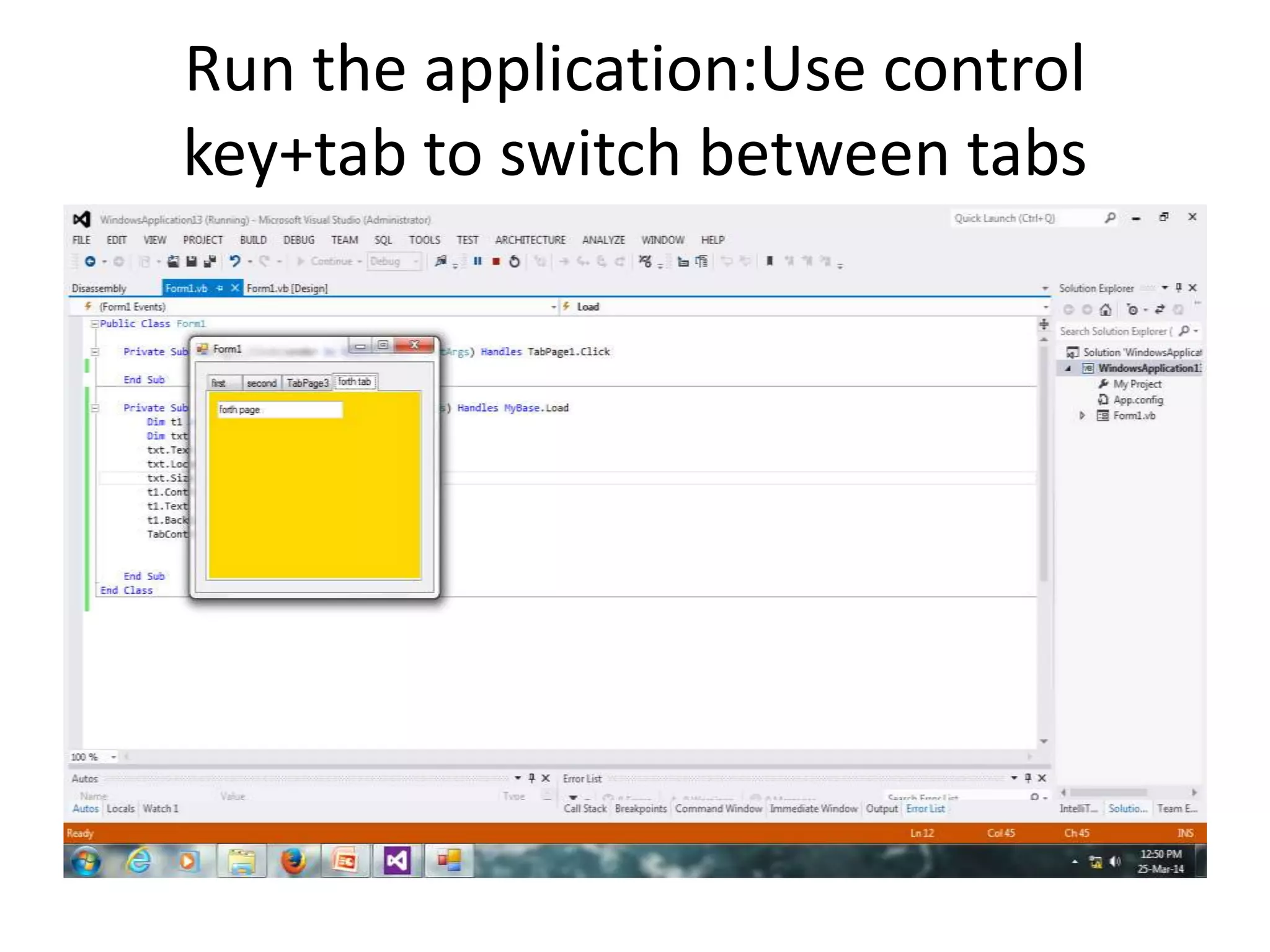 Windows Form Applicationinvb 3 Year Ppt 