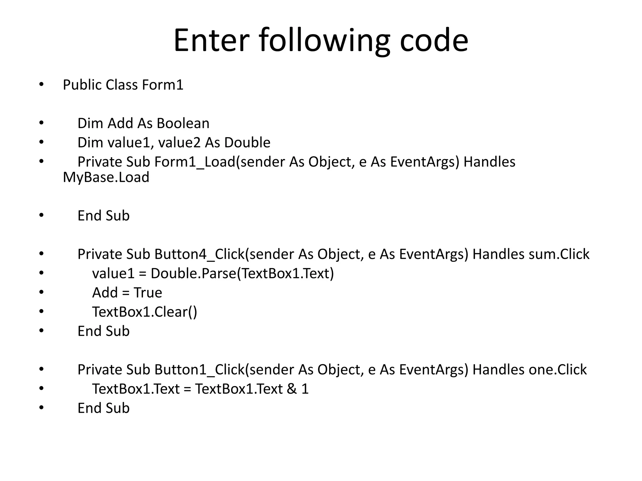 Windows Form Application In Vb 3 Year Ppt