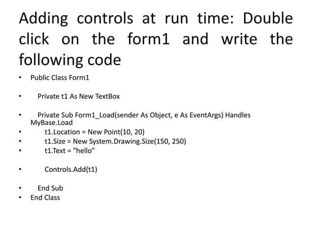 Windows form application_in_vb(vb.net --3 year) | PPTX