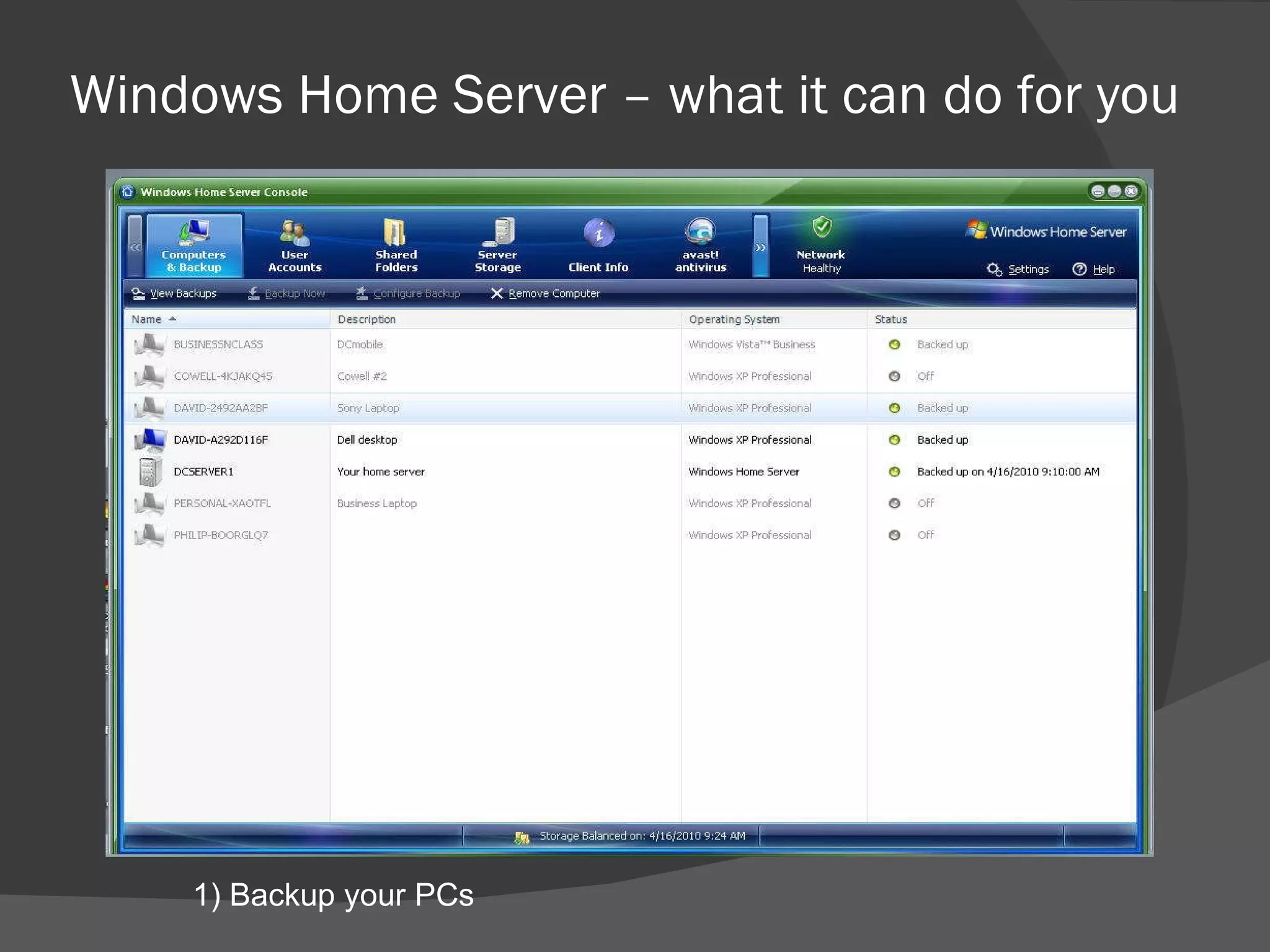 Windows Home Server – What It Can Do | PPT