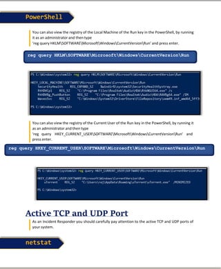 Windows Incident Response CheatSheet.pptx | Operating Systems | Computer Software and Applications