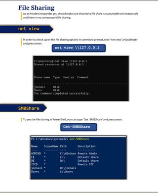 Windows Incident Response CheatSheet.pptx | Operating Systems | Computer Software and Applications