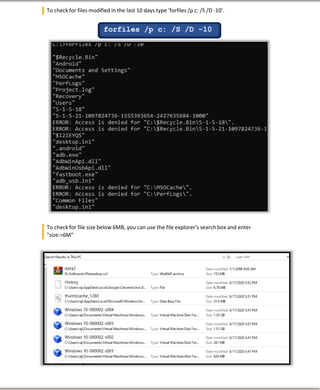 Windows Incident Response CheatSheet.pptx | Operating Systems | Computer Software and Applications