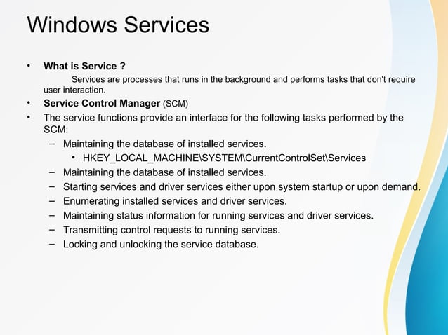 Windows internals | PPT | Operating Systems | Computer Software and ...