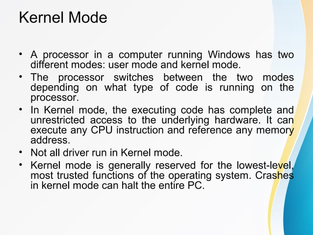 Windows internals | PPT | Operating Systems | Computer Software and ...