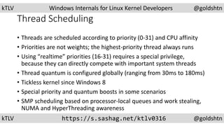 Windows Internals for Linux Kernel Developers | PPT
