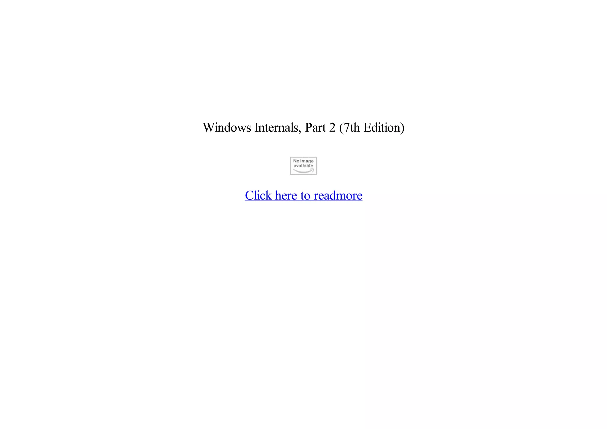 Windows Internals, Part 2 (7th Edition) | PDF