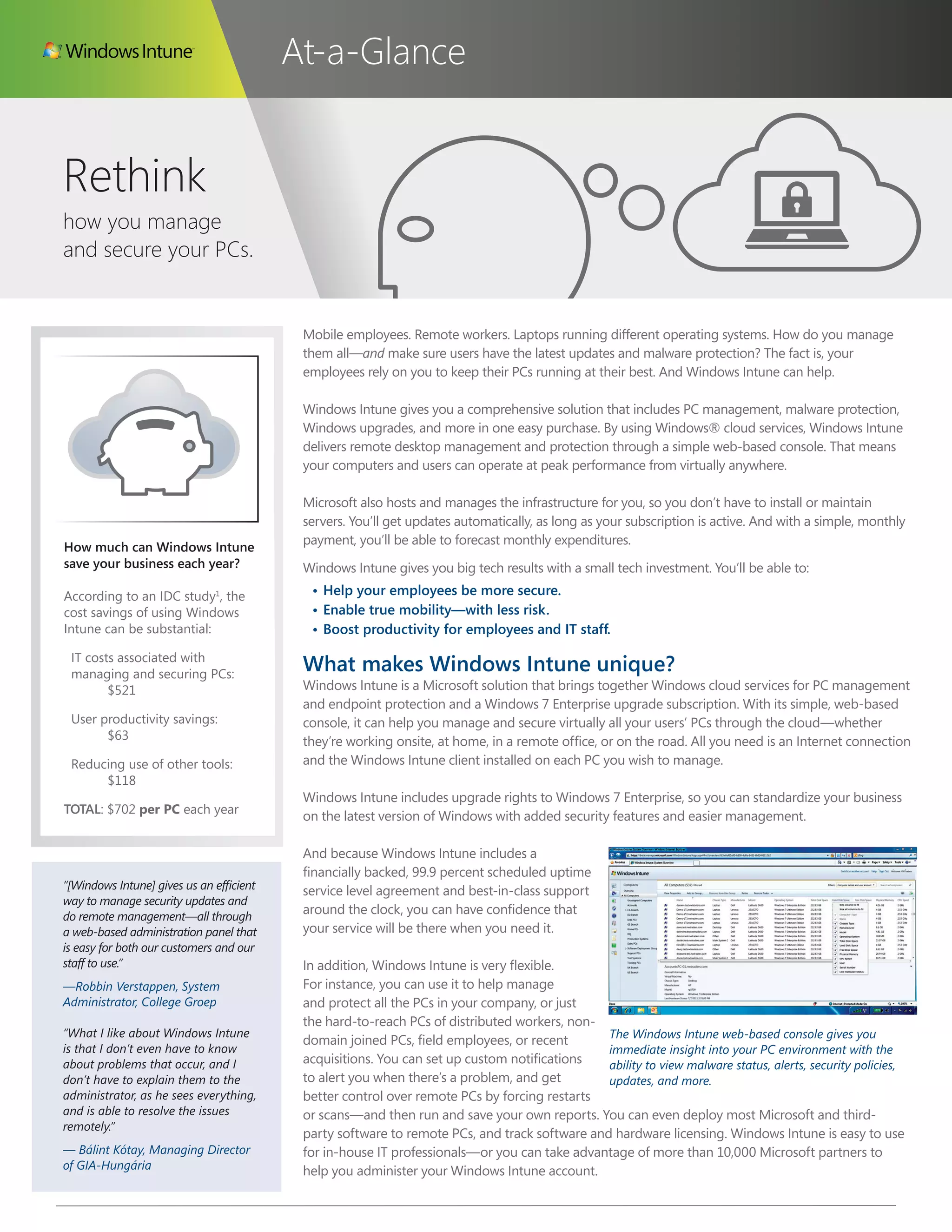 Windows intune at a glance | PDF