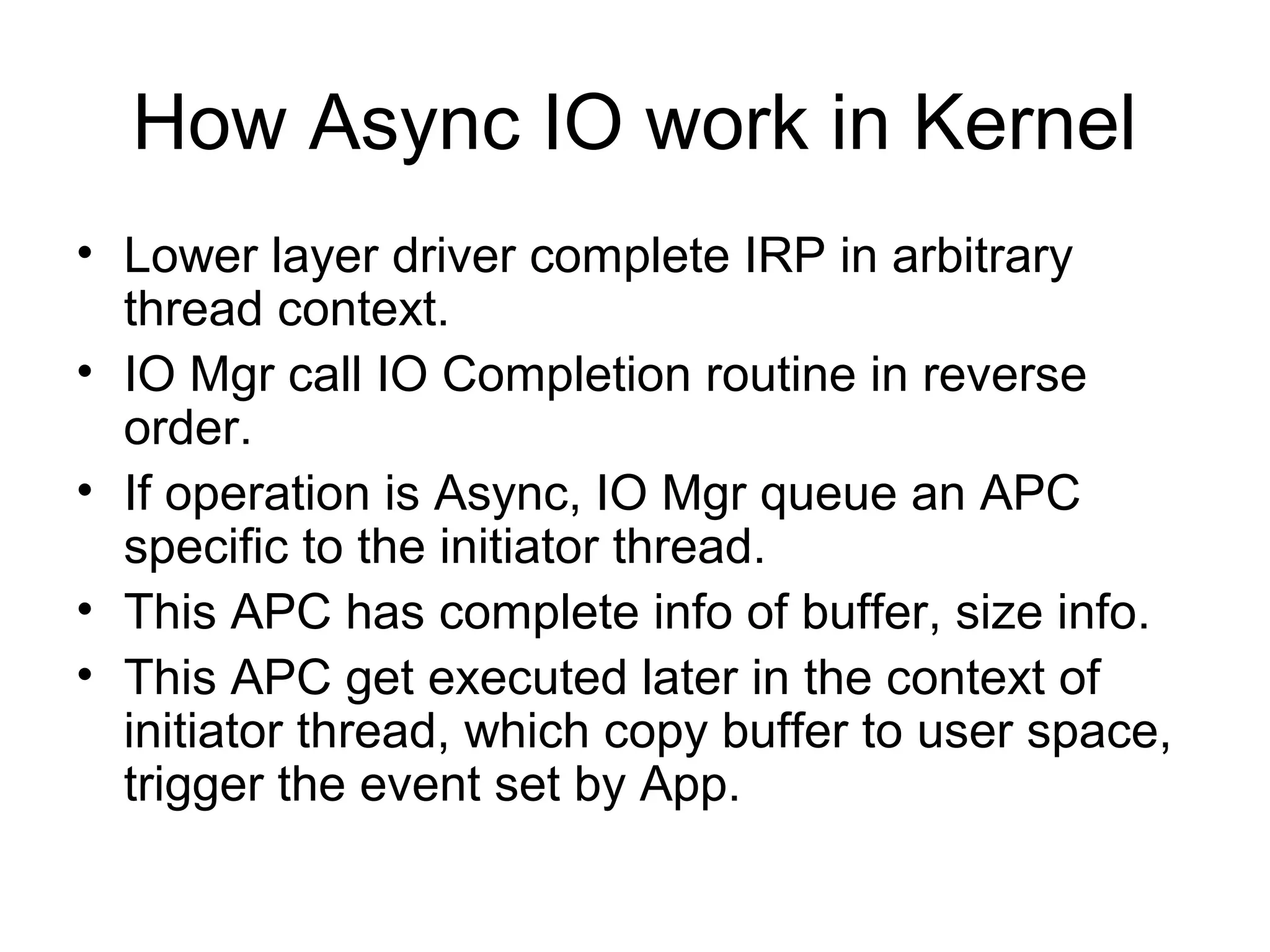 Windows kernel and memory io subsystem | PPT