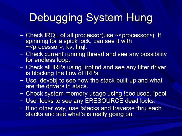 Windows kernel debugging session 2 | PPT