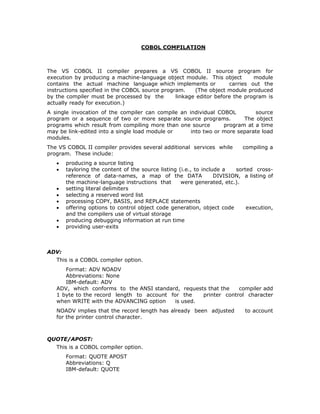 COBOL COMPILATION | PDF