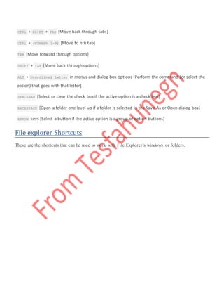 Windows keyboard shortcuts overview | DOCX