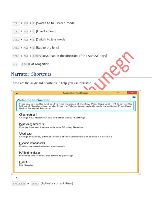 Windows keyboard shortcuts overview | DOCX | Operating Systems | Computer Software and Applications