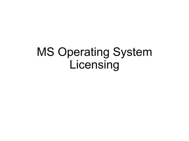 Windows licensing | PPT