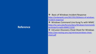 Windows Live Forensics 101 | PPTX