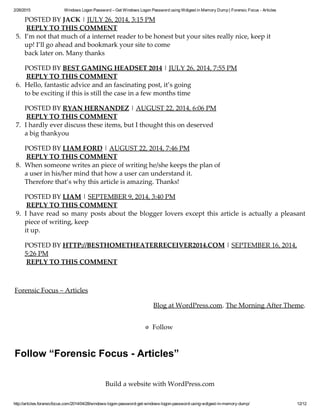 Windows logon password – get windows logon password using wdigest in memory dump forensic focus ...